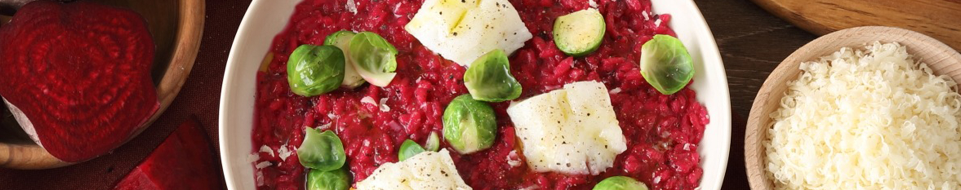 Rote Beete-Risotto mit Rosenkohl, Klippfisch und Grana Padano - Grana ...